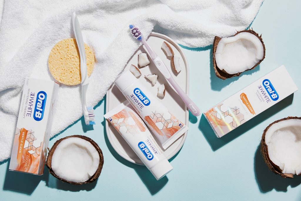 Get Whiter Teeth with Oral-B 3D Coconut Toothpaste | Superdrug
