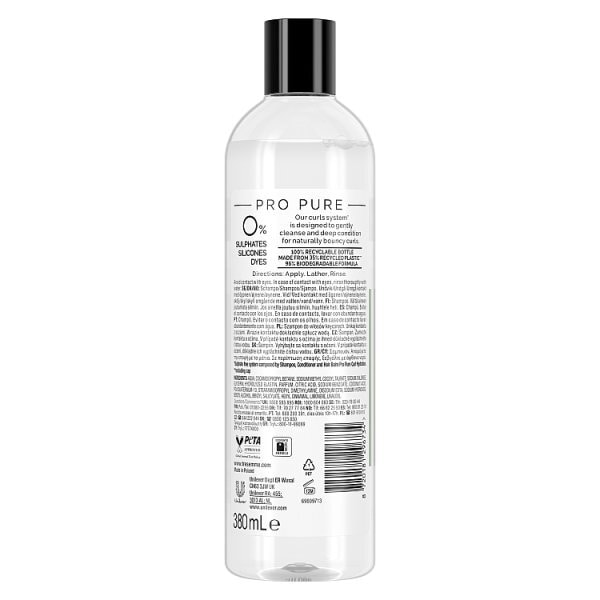 DNR Tresemme Pro Pure Curl Define Shampoo 380ml | Hair | Superdrug