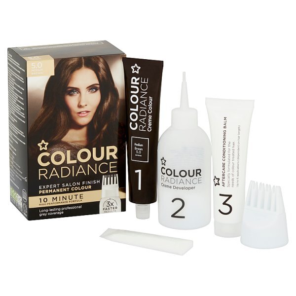 Superdrug Colour Radiance Permanent Hair Dye Medium Brown | Hair ...