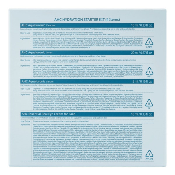 AHC Hydration Starter Pack (4pc) | Skin | Superdrug