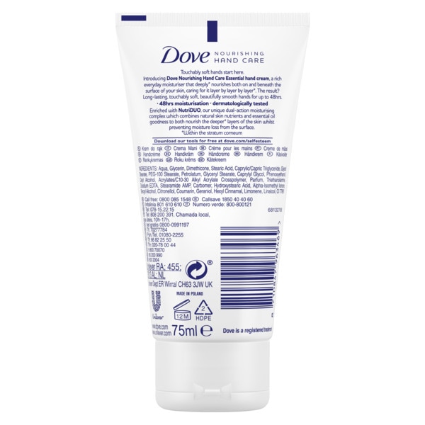 Dove Essential Hand cream 75ml | Skin | Superdrug